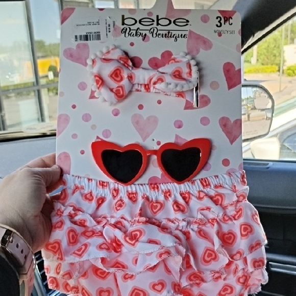 Accessories | Heart Print Kids Accessory Set Red And White | Poshmark